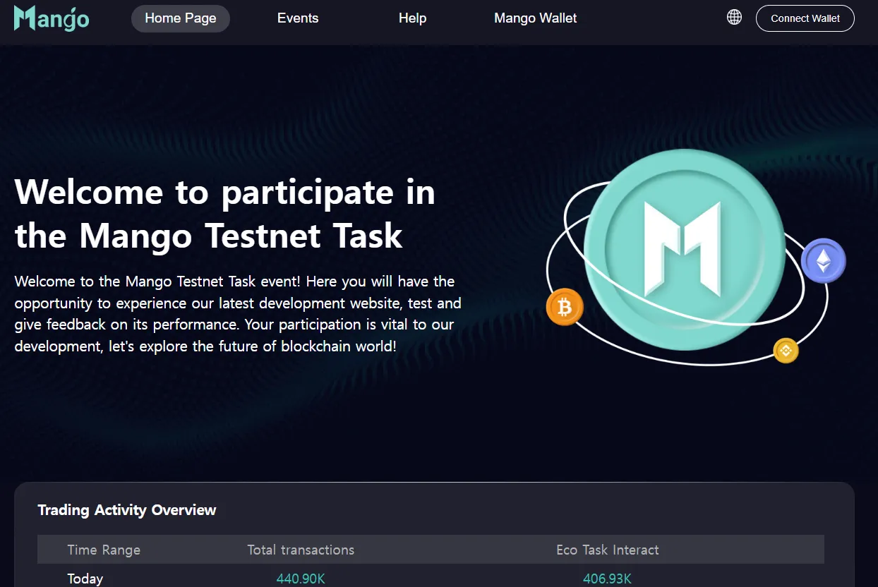 Mango Network | Testnet Swap and Bridge - AirDrop - CoinNess