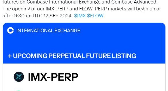 Coinbase to list IMX and FLOW perpetual futures - CoinNess