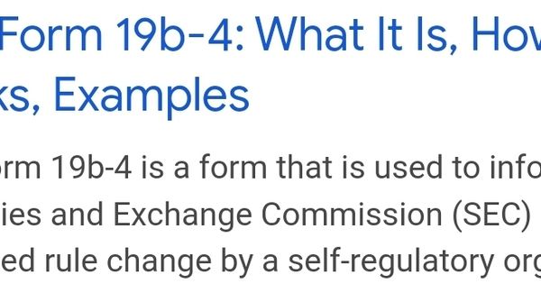 19b-4는 SEC 규제를 철회하겠다는 말 - 코인니스