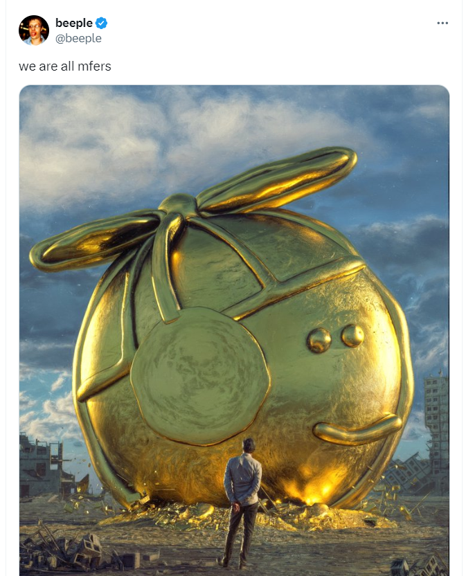 유명 NFT 아티스트 비플, X서 밈코인 $mfer 언급 - 코인니스