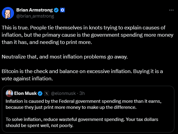 코인베이스 CEO "BTC, 인플레이션에 대한 견제이자 균형" - 코인니스