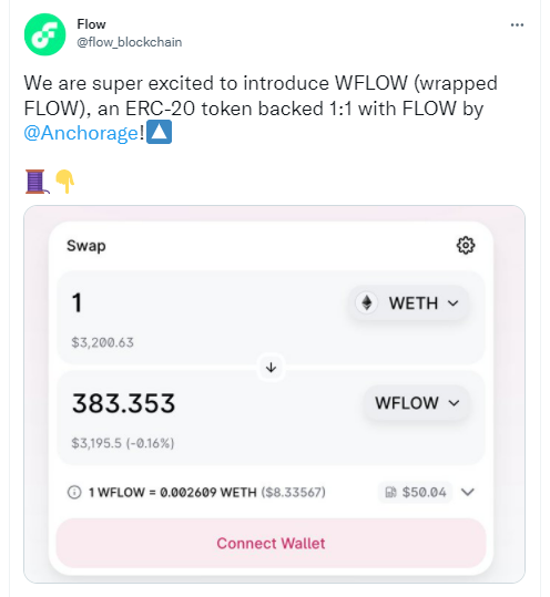 플로우, 이더리움 기반 wFLOW 출시 - 코인니스