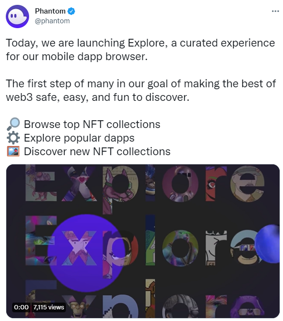 솔라나 월렛 팬텀, 디앱·NFT 위한 익스플로러 출시 - 코인니스