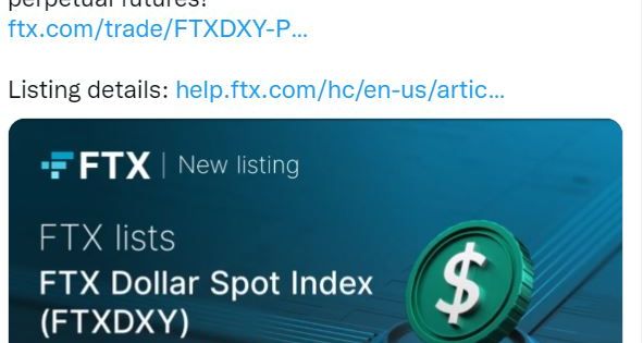 FTX, FTXDXY 무기한 선물 상장 - 코인니스